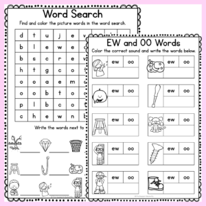 EW and OO Diphthong Worksheets | Made By Teachers