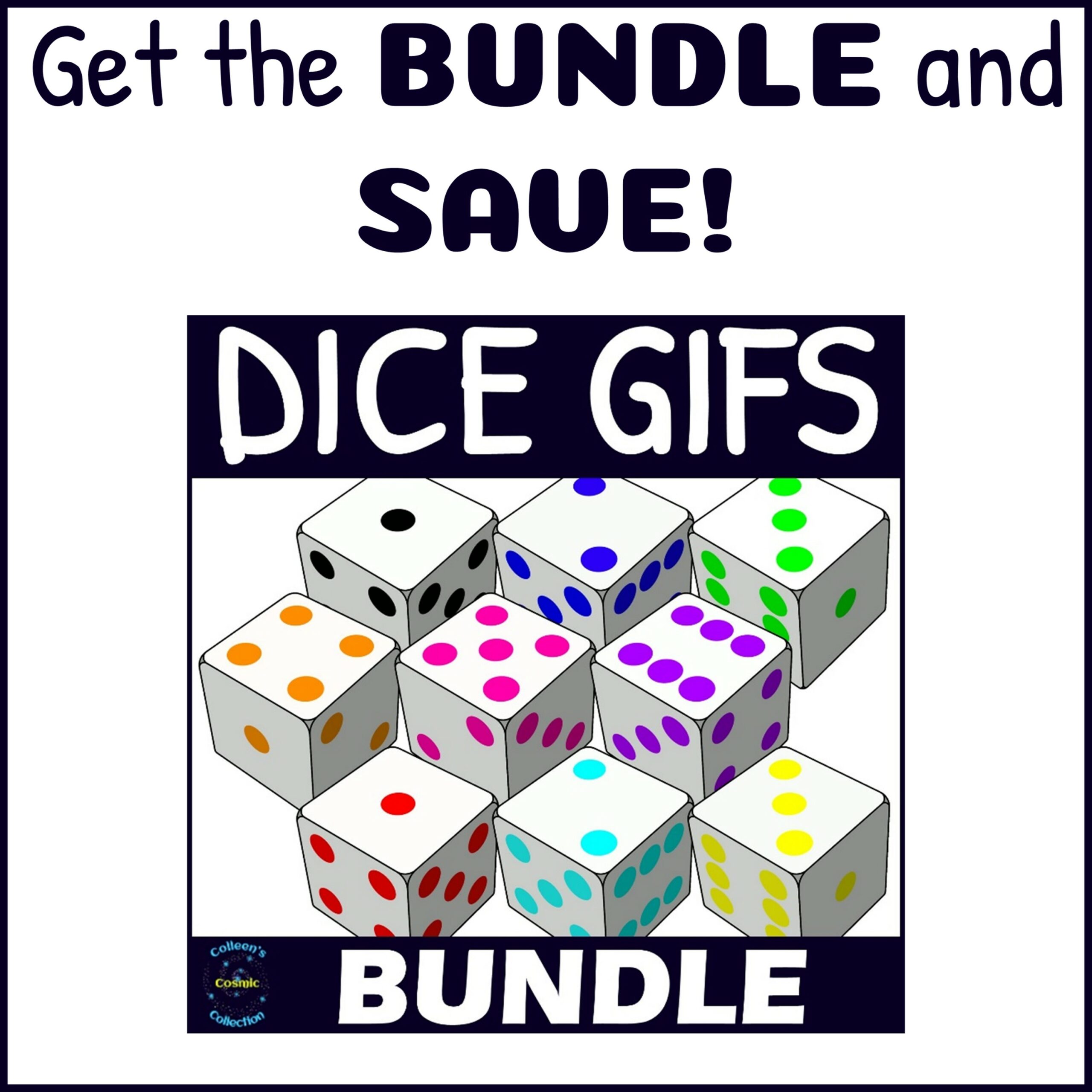 Animated GIF Dice Clipart – White with Red Dots | Made By Teachers
