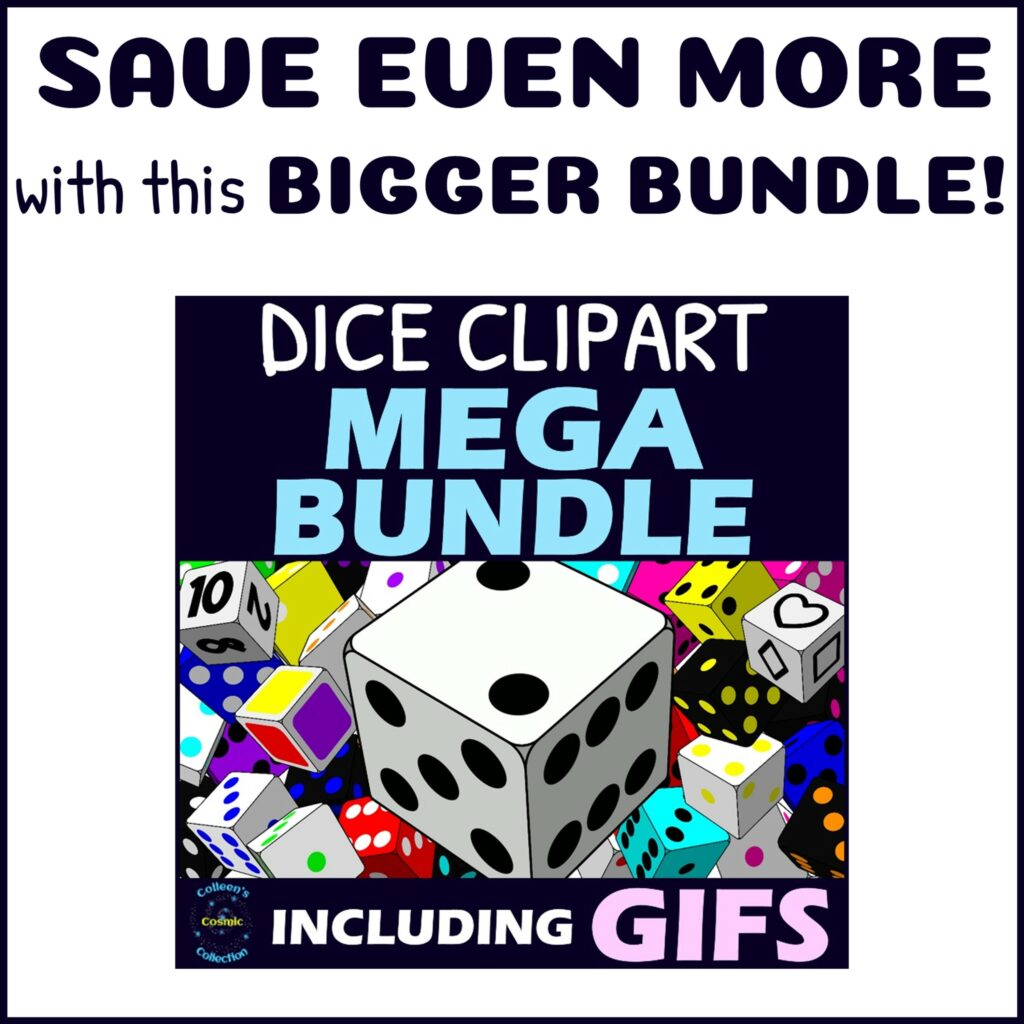Dice GIF BUNDLE - Black with Color Dots | Made By Teachers