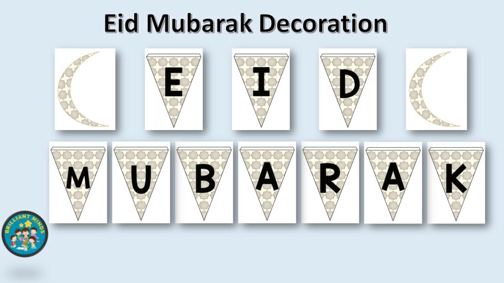 Eid Mubarak Decoration - Banner Flag -Paper Bunting- Eid Wall ...
