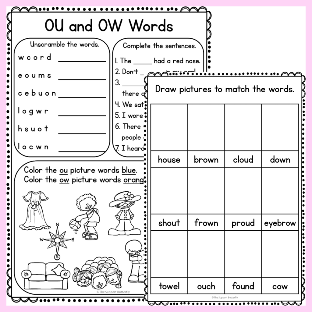 OU And OW Diphthong Worksheets Made By Teachers OU And OW Diphthong Worksheets Made By Teachers