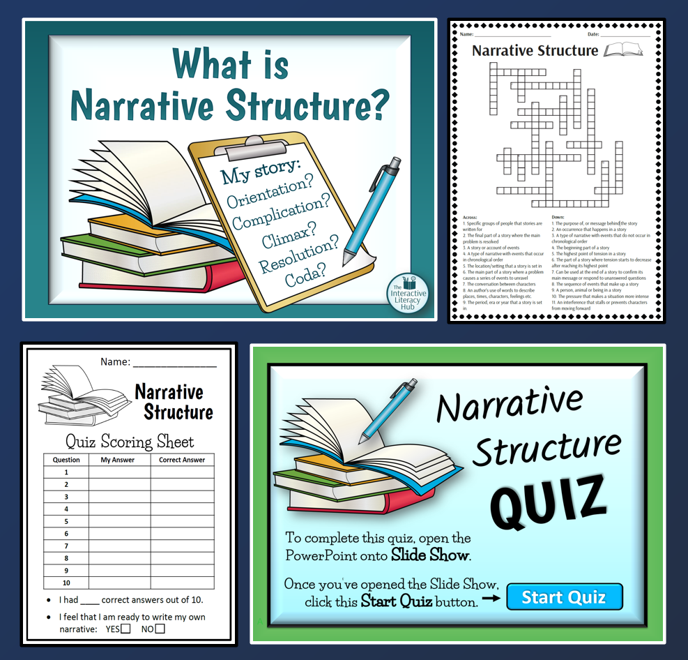 Narrative Structure PowerPoint, Interactive Quiz and Crossword | Made ...