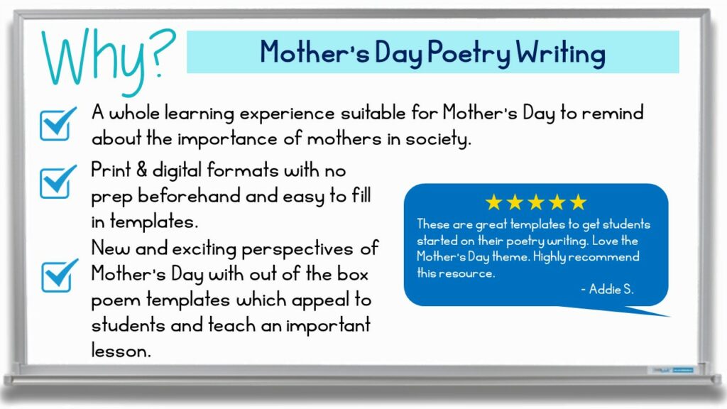 Mother's Day Poetry Writing Activities - Poem Templates - Print and ...
