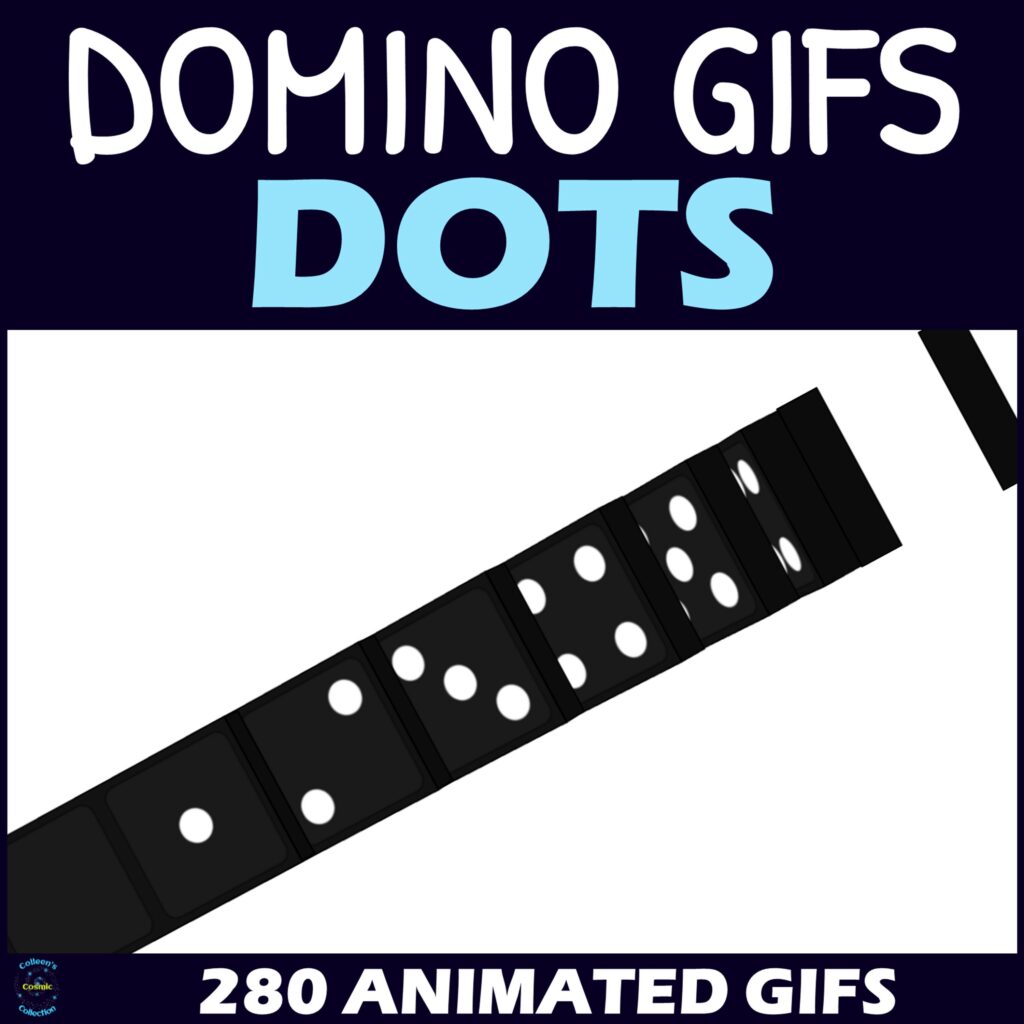 Domino GIFs - Animated Dominoes Clipart – Black with White Dots | Made ...