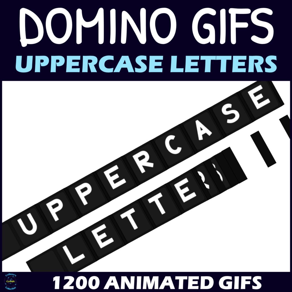 Domino GIFs - Animated Dominoes Clipart – Black with White Uppercase ...