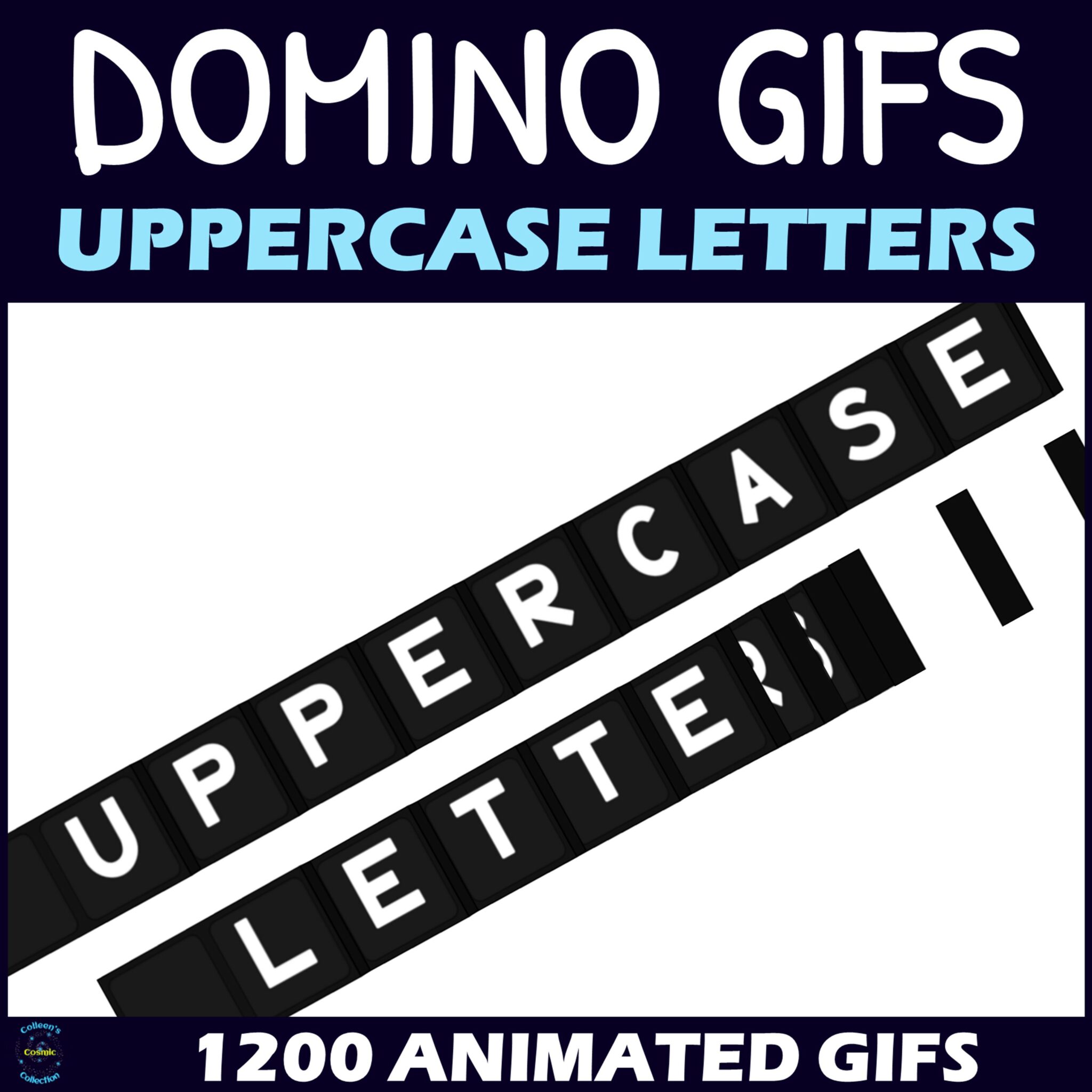 Domino GIFs - Animated Dominoes Clipart – Black with White Uppercase ...
