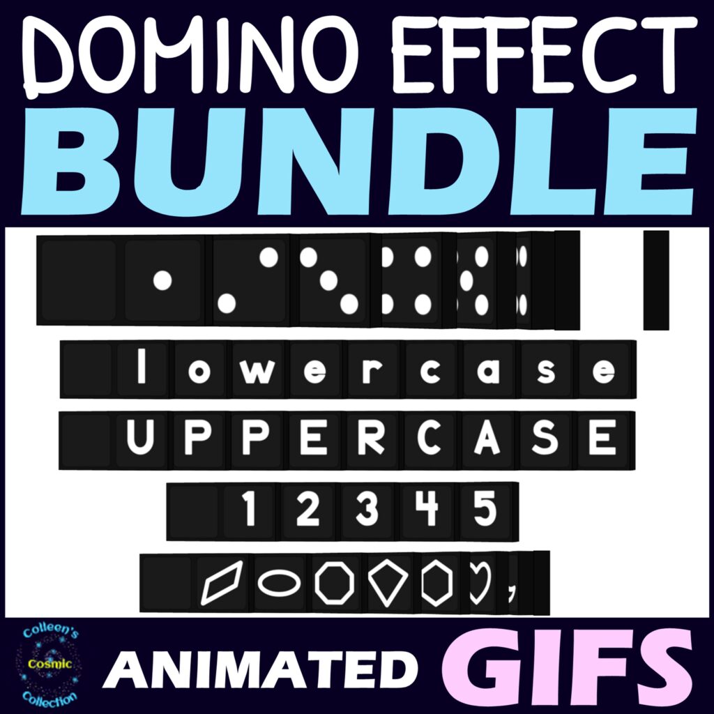 Domino GIF BUNDLE - Black with White Markings | Made By Teachers