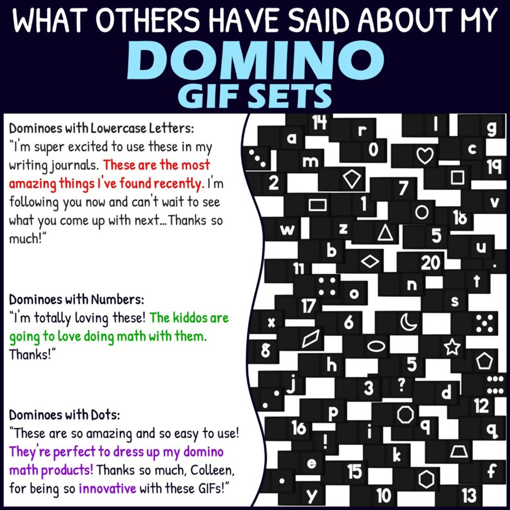 Domino GIFs - Animated Dominoes Clipart – Black with White Shapes ...