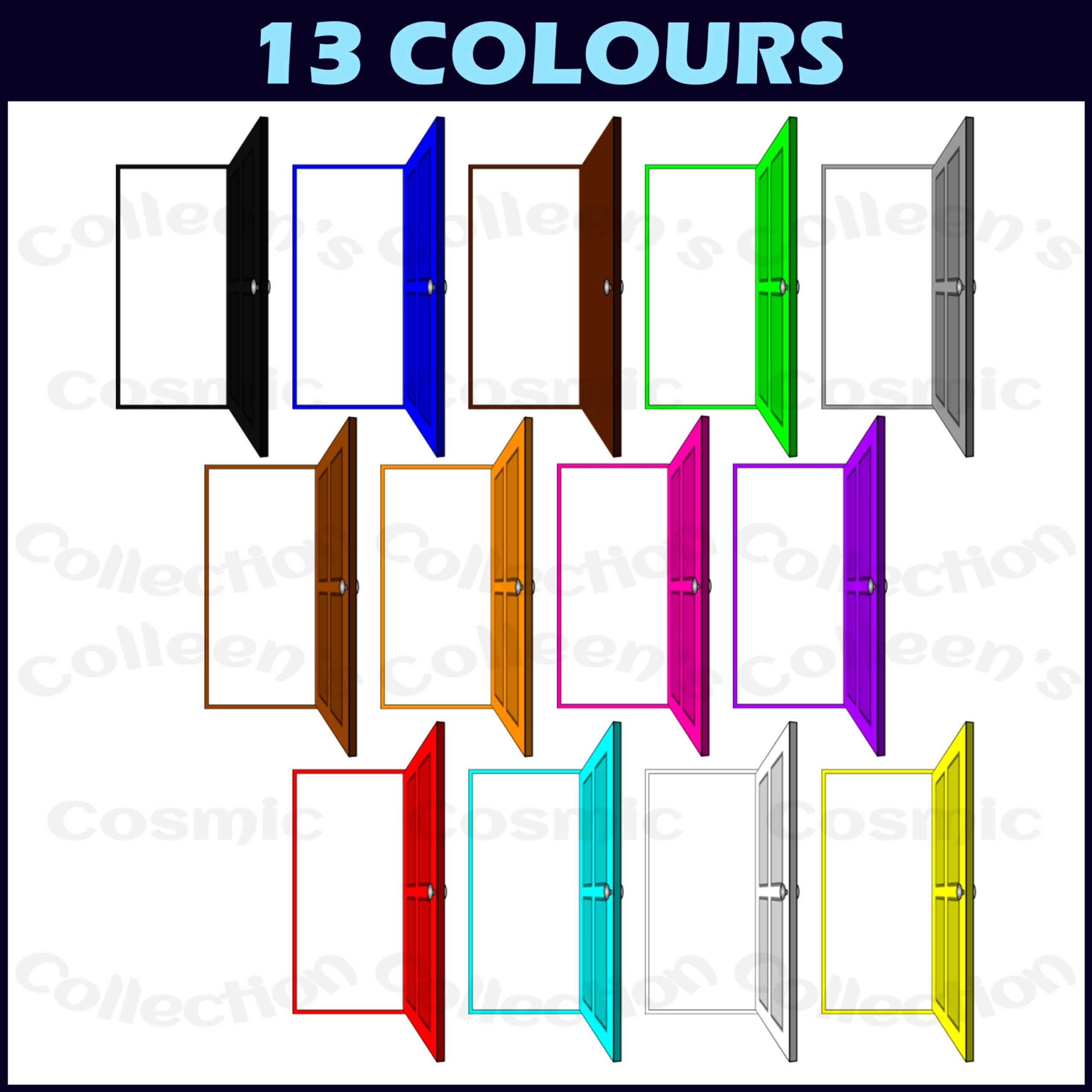 Rainbow Open Doors Clipart | Made By Teachers