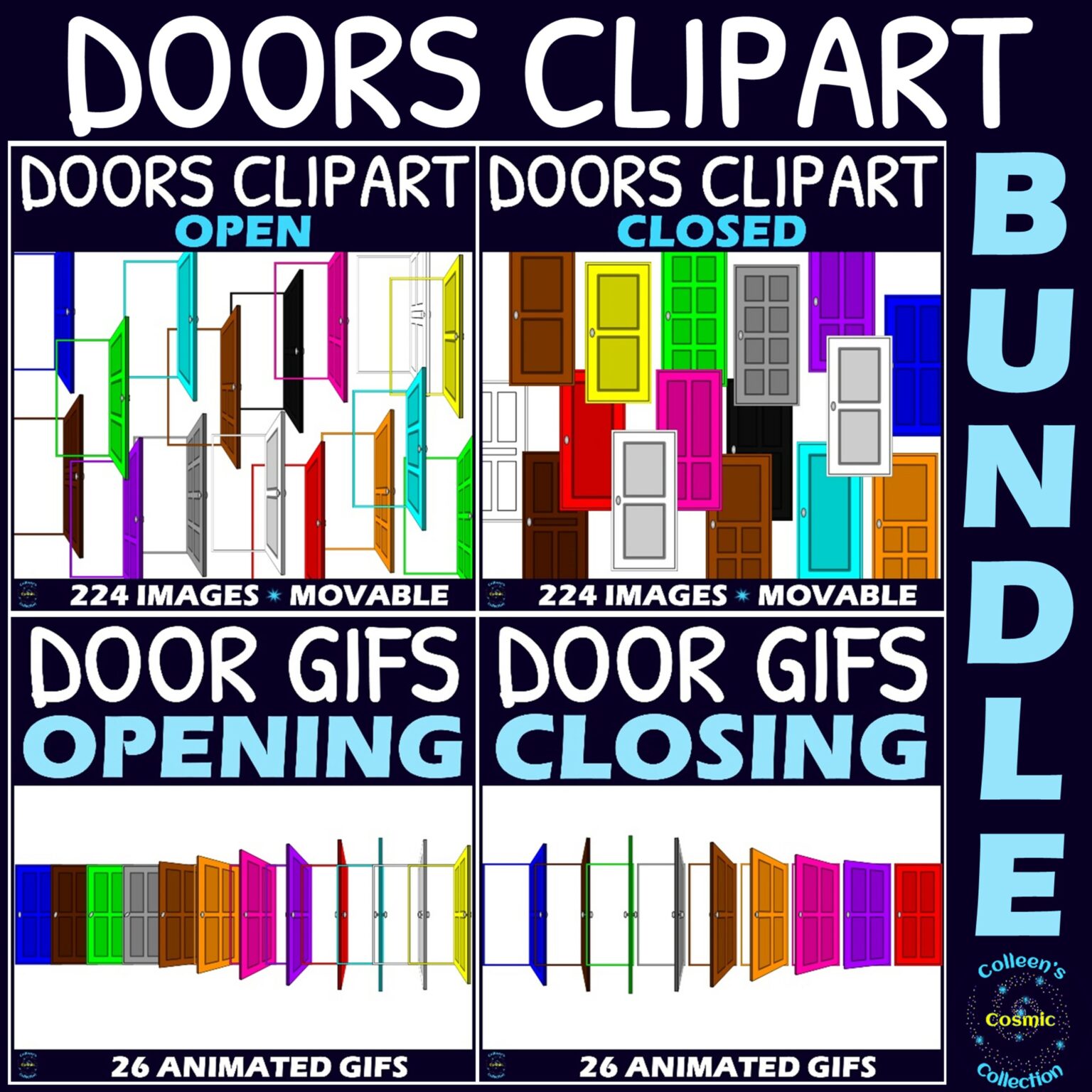 Clipart Doors and Opening and Closing Door GIFs BUNDLE | Made By Teachers