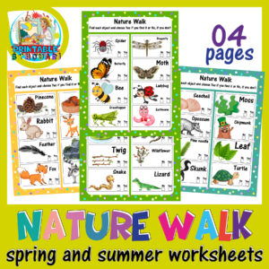 Nature Walk a day in Nature Fall Winter Spring Summer worksheets for ...