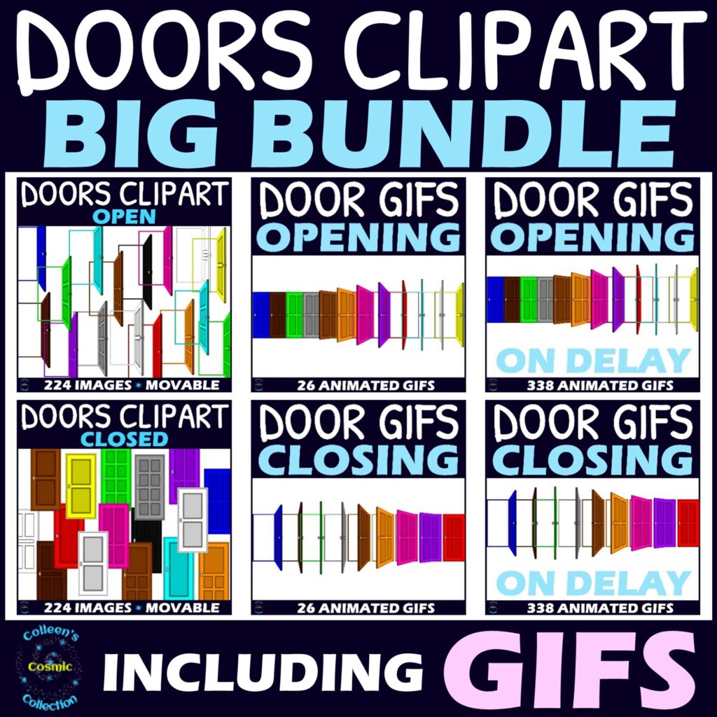Clipart Doors and Opening and Closing Door GIFs BIG BUNDLE | Made By ...