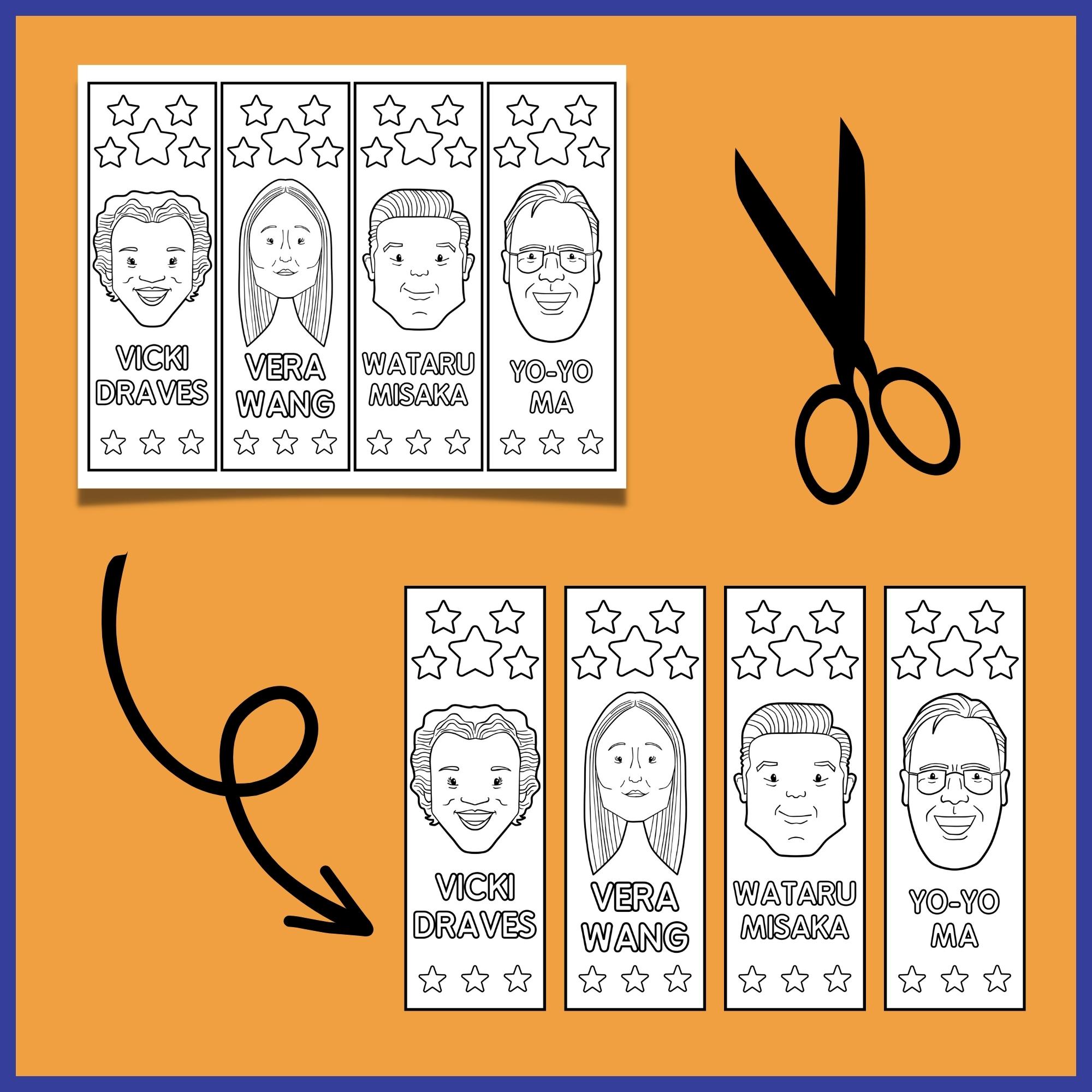 Asian American Leaders Coloring Bookmarks, AAPI Heritage Month Coloring ...