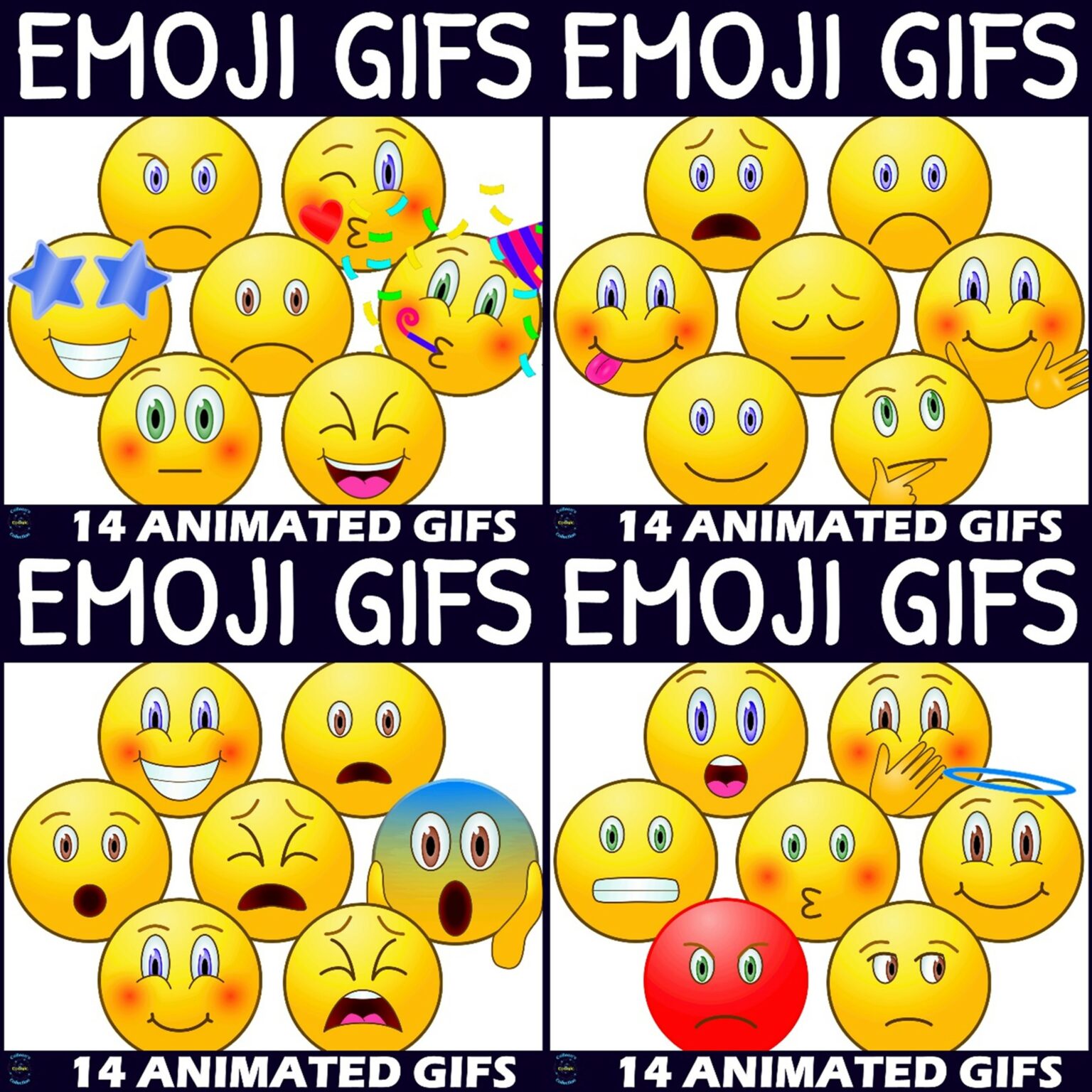 Animated GIF Emoji Clipart BUNDLE | Made By Teachers