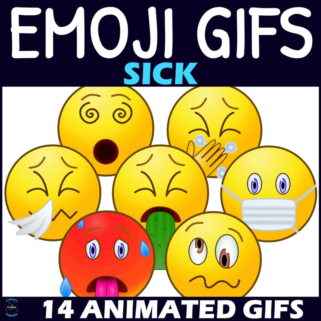 Animated GIF Sick Emoji Clipart Set 2 | Made By Teachers