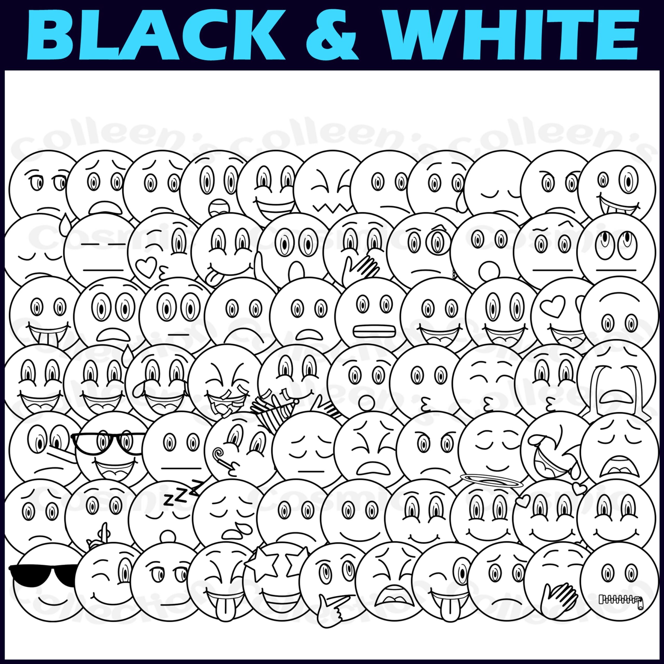 Standard Faces Emoji Clipart | Made By Teachers