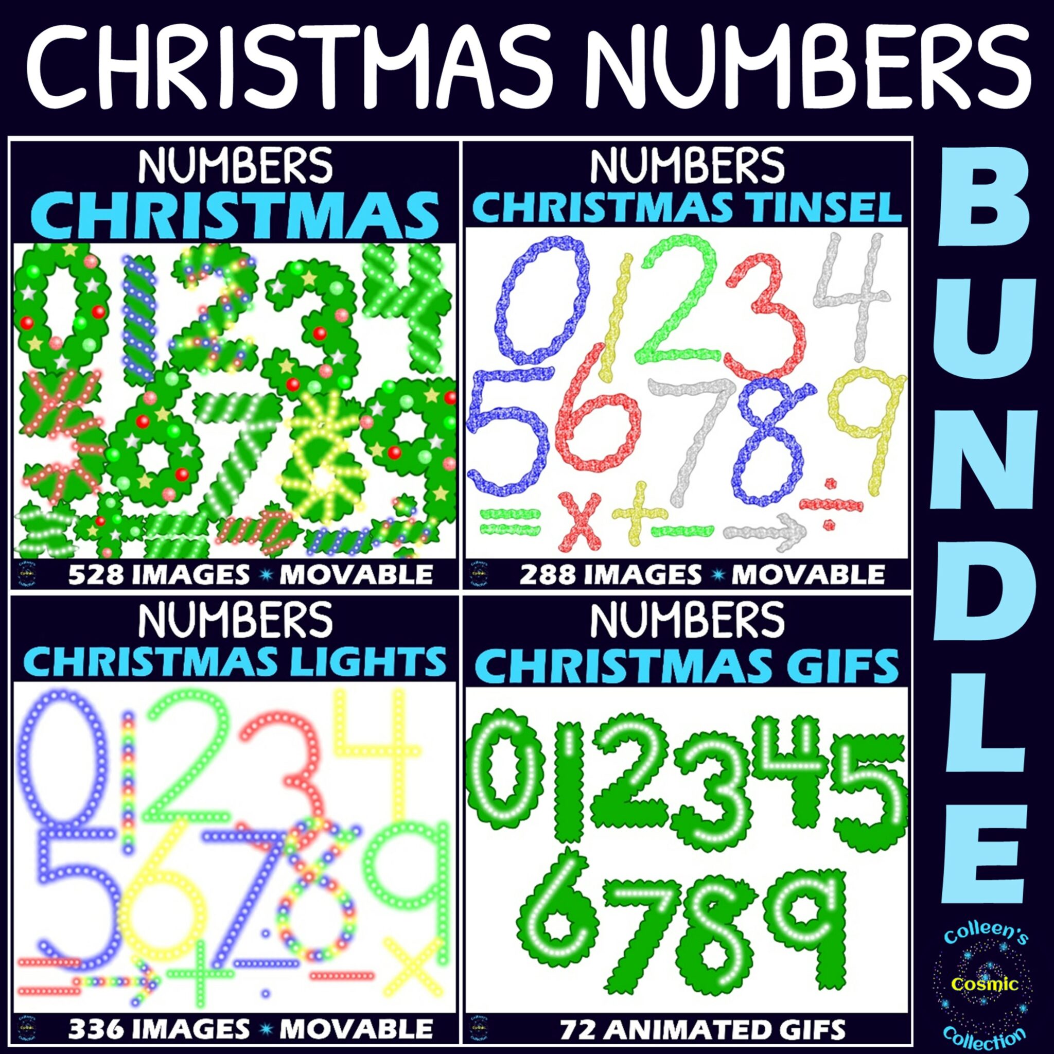 Christmas Numbers Clipart and GIFs BUNDLE | Made By Teachers