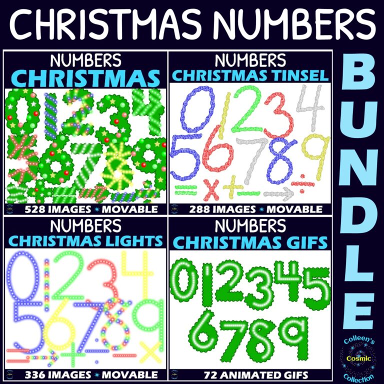 Christmas Numbers Clipart and GIFs BUNDLE | Made By Teachers