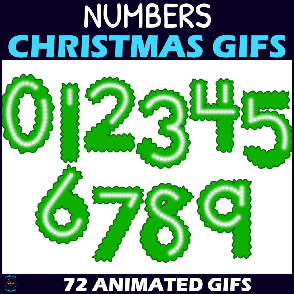 Christmas Numbers Clipart and GIFs BUNDLE | Made By Teachers