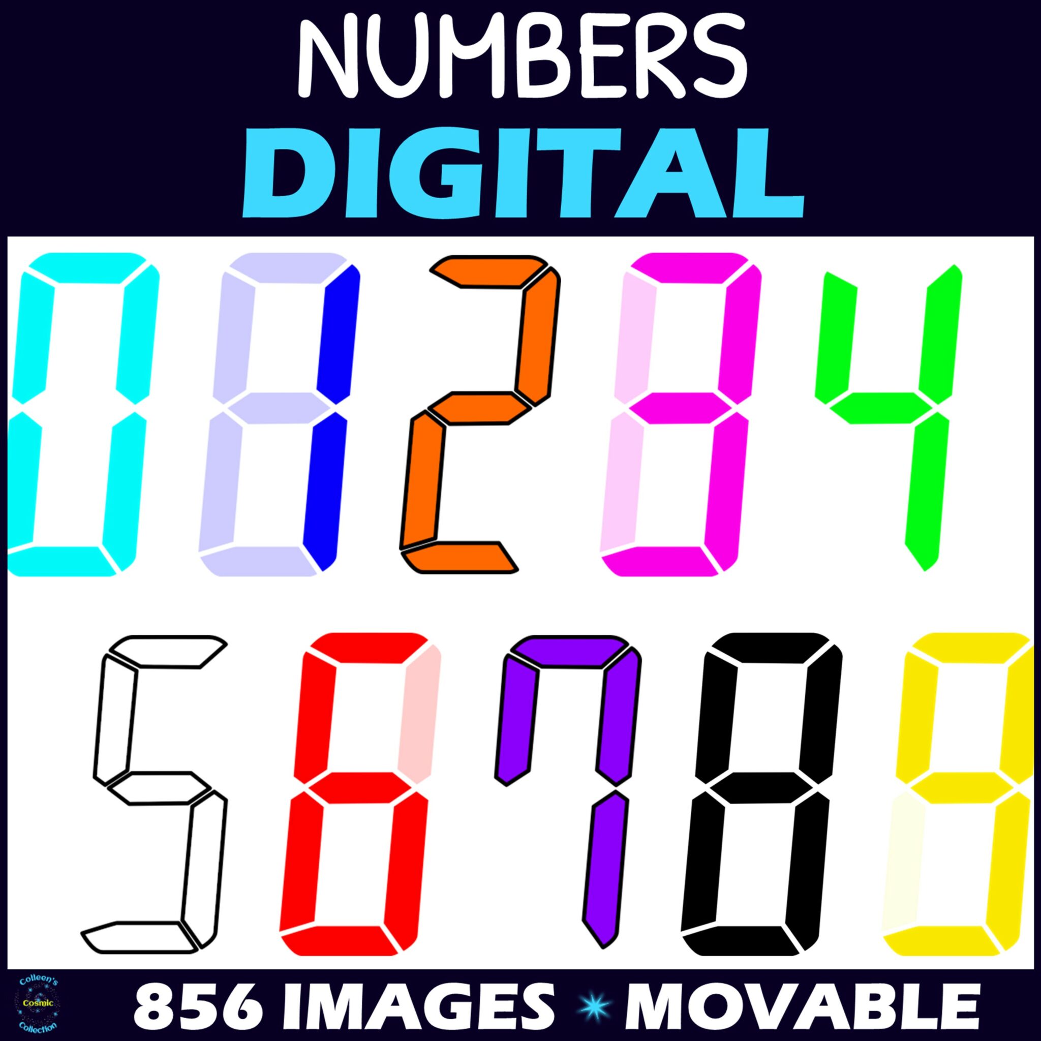 Digital Numbers Clipart | Made By Teachers