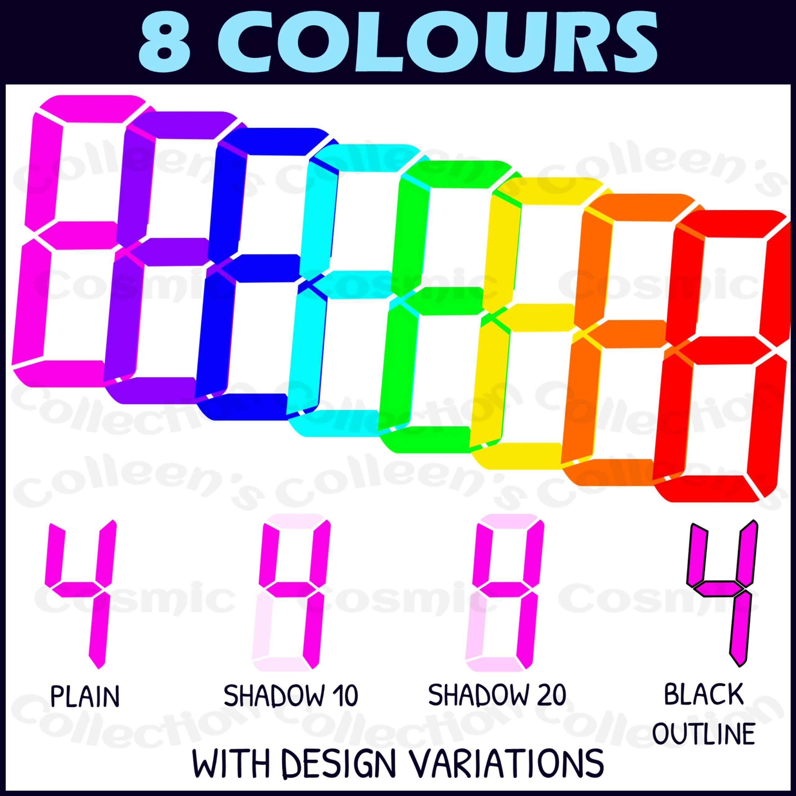 Digital Numbers Clipart | Made By Teachers