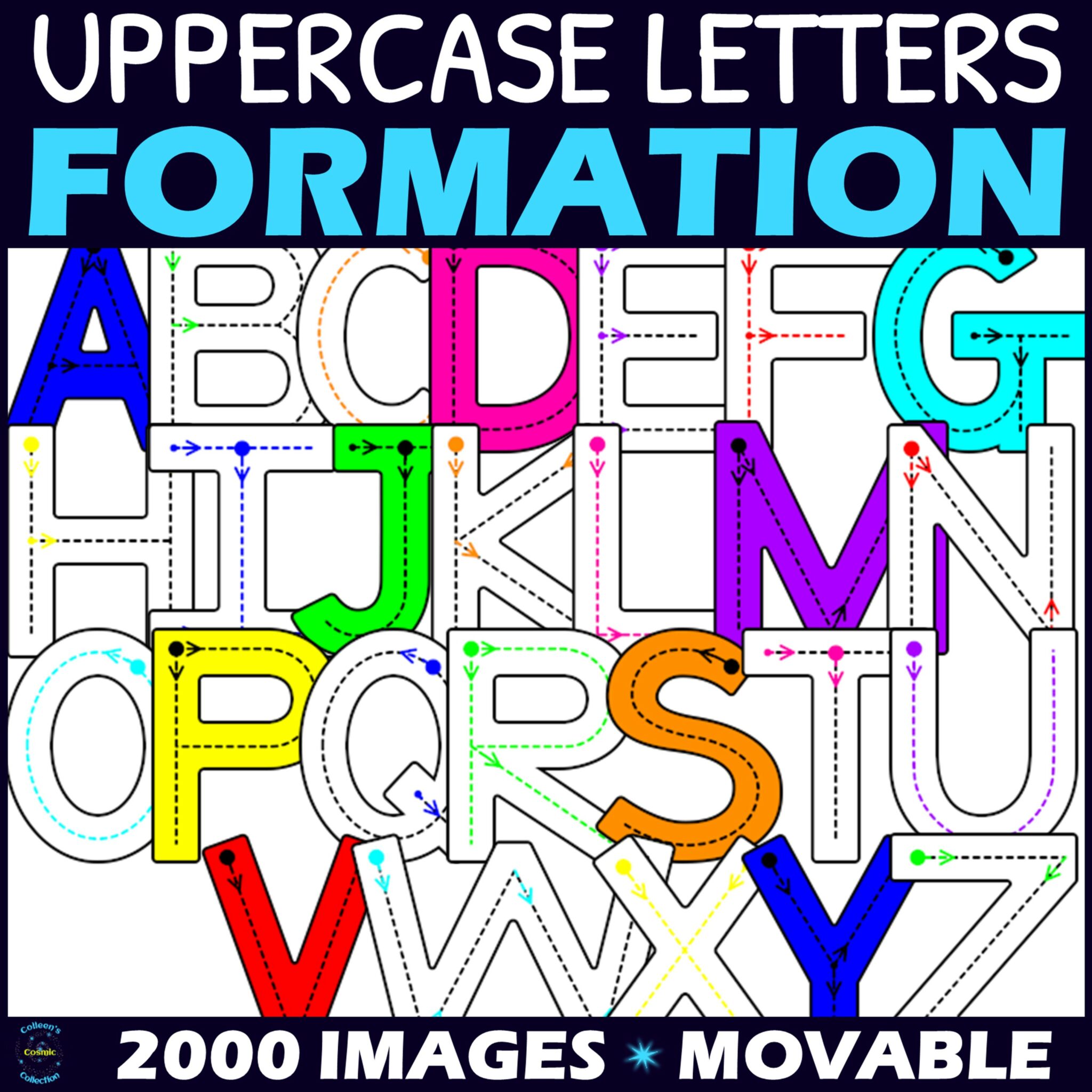 Uppercase Letter Formation Font Clipart | Made By Teachers