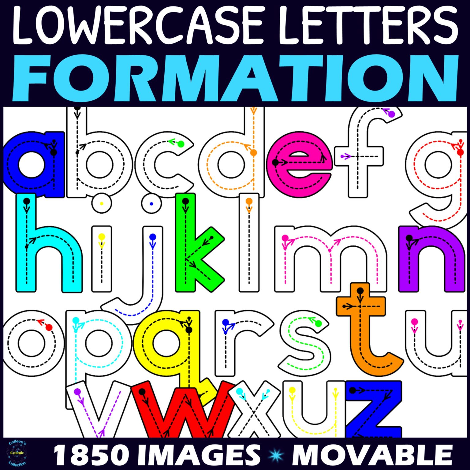 Lowercase Letter Formation Font Clipart | Made By Teachers