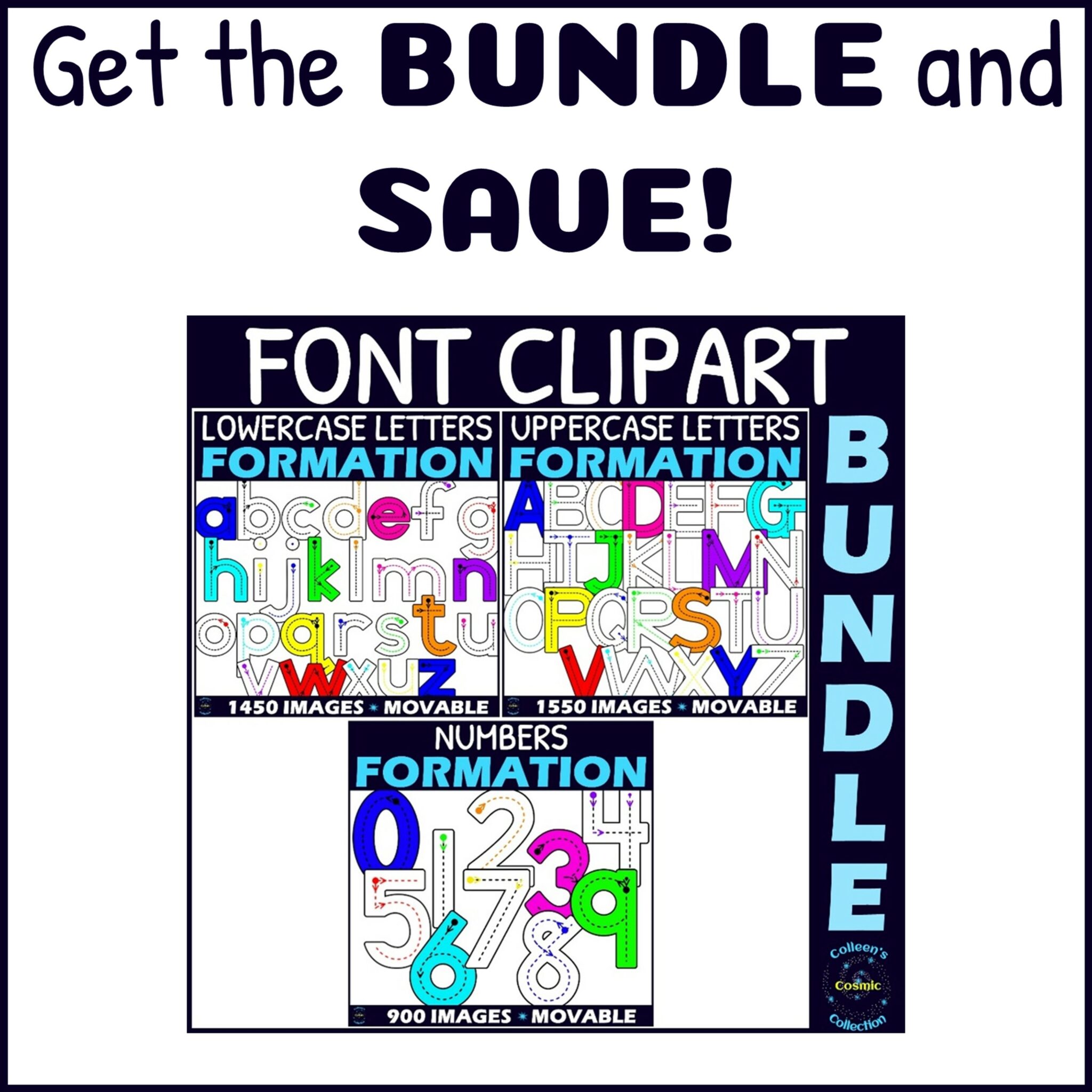 Lowercase Letter Formation Font Clipart | Made By Teachers