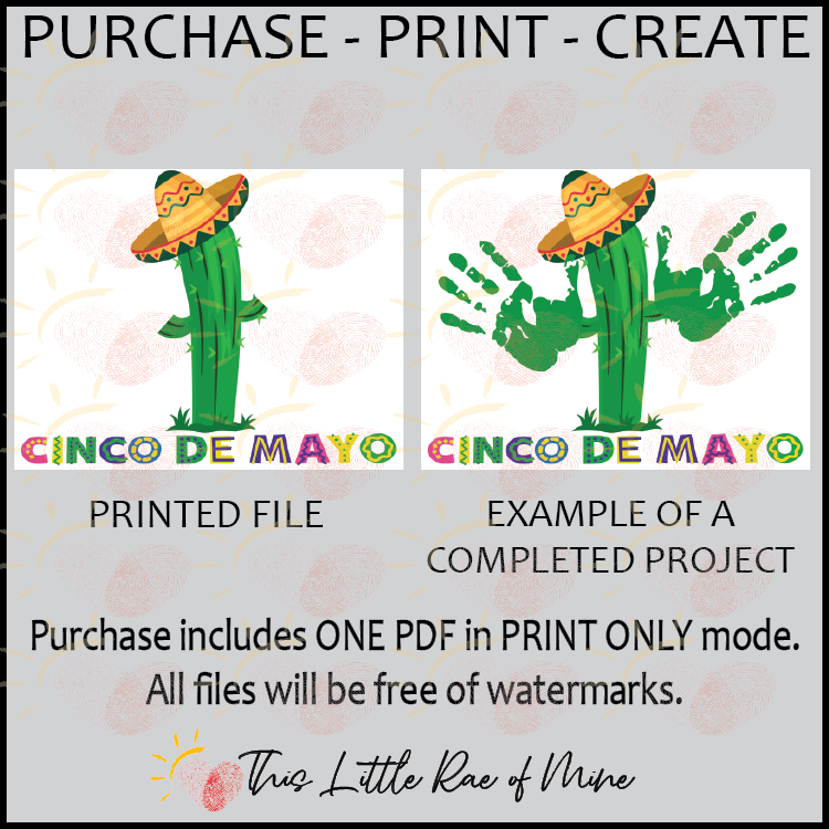 Cinco De Mayo - May 5th - Fifth of May - cactus - Mexico - Handprint ...