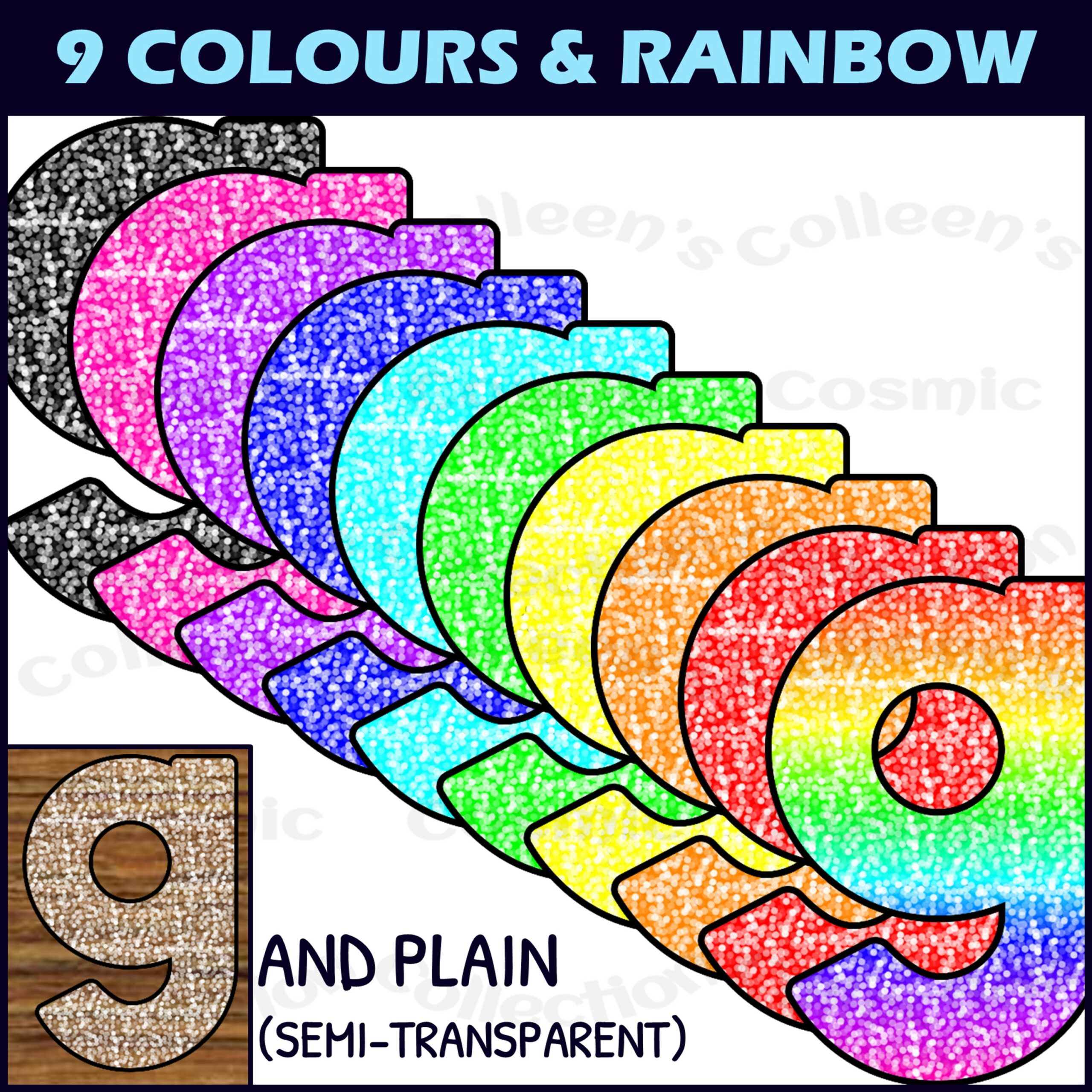 Glitter Lowercase Letters Font Clipart - with Spanish Accents | Made By ...