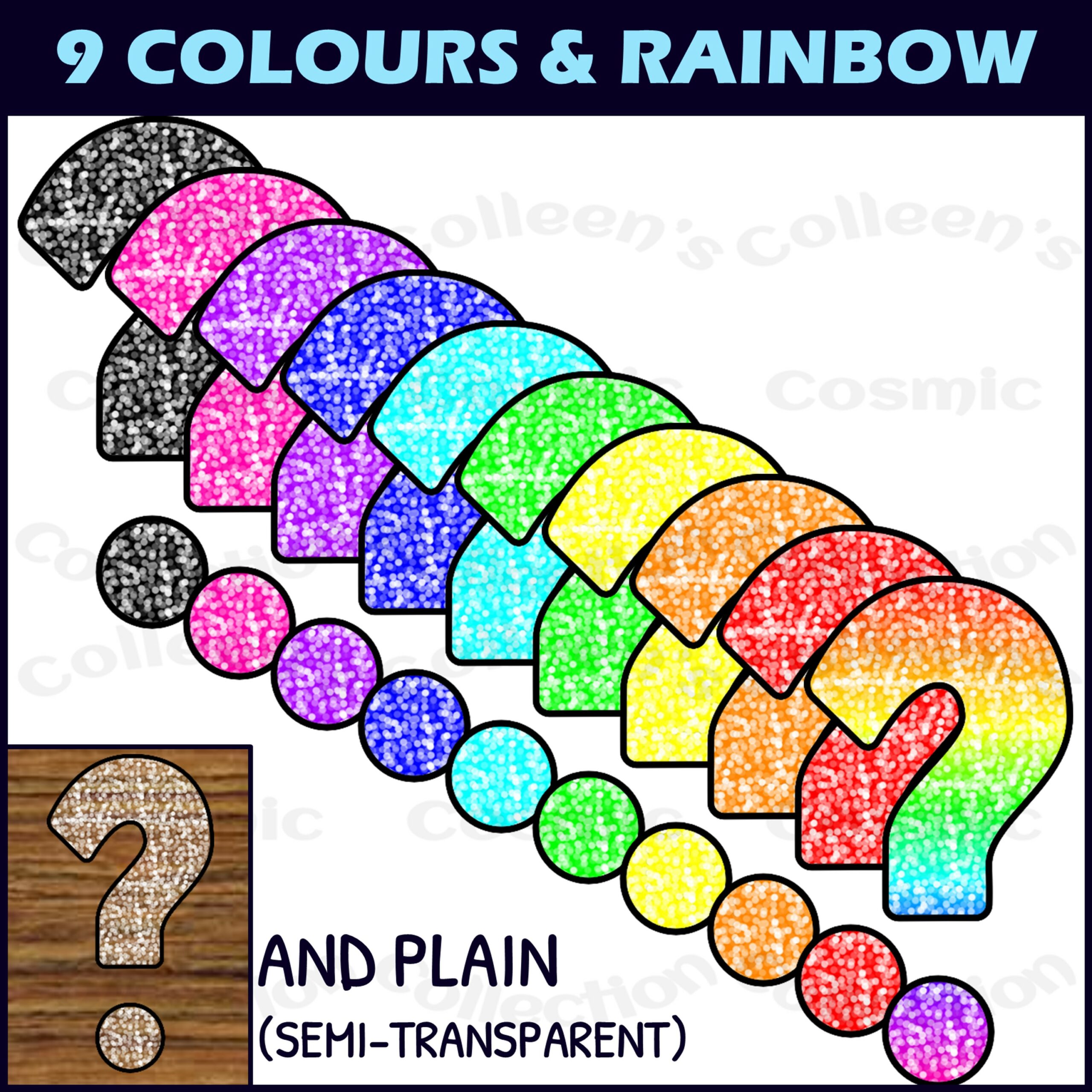 Glitter Punctuation Font Clipart - with Spanish Accents | Made By Teachers