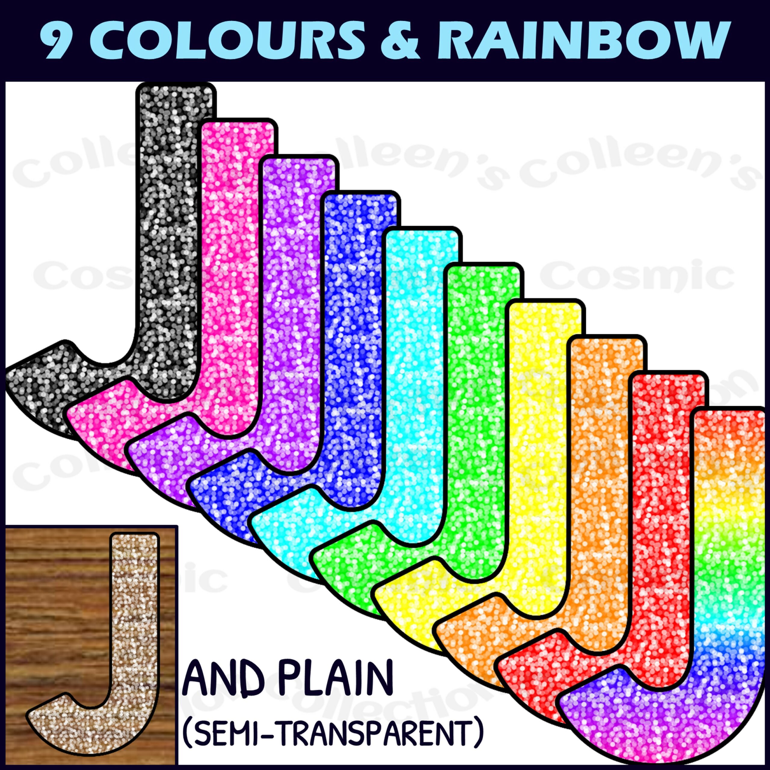 Glitter Uppercase Letters Font Clipart - with Spanish Accents | Made By ...