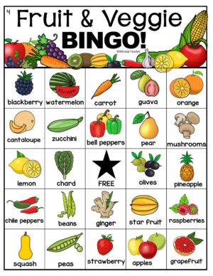 Fruit and Vegetable BINGO | Made By Teachers