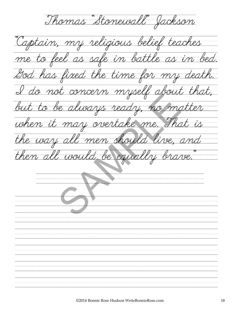 Civil War Activities for Kids: Cursive Copywork | Made By Teachers