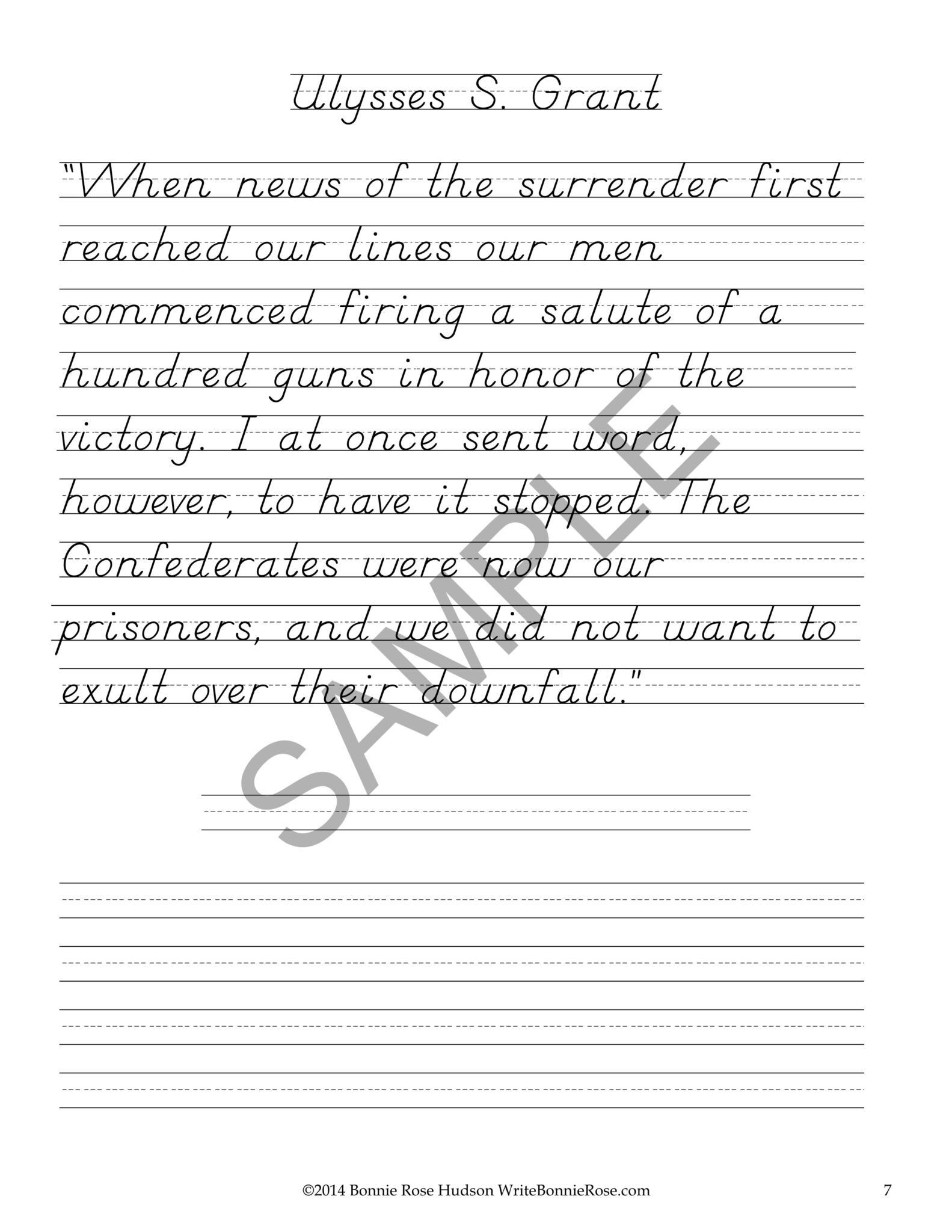 Civil War Activities for Kids: Manuscript Copywork | Made By Teachers