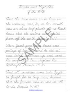 Fruits and Vegetables of the Bible Cursive Copywork | Made By Teachers