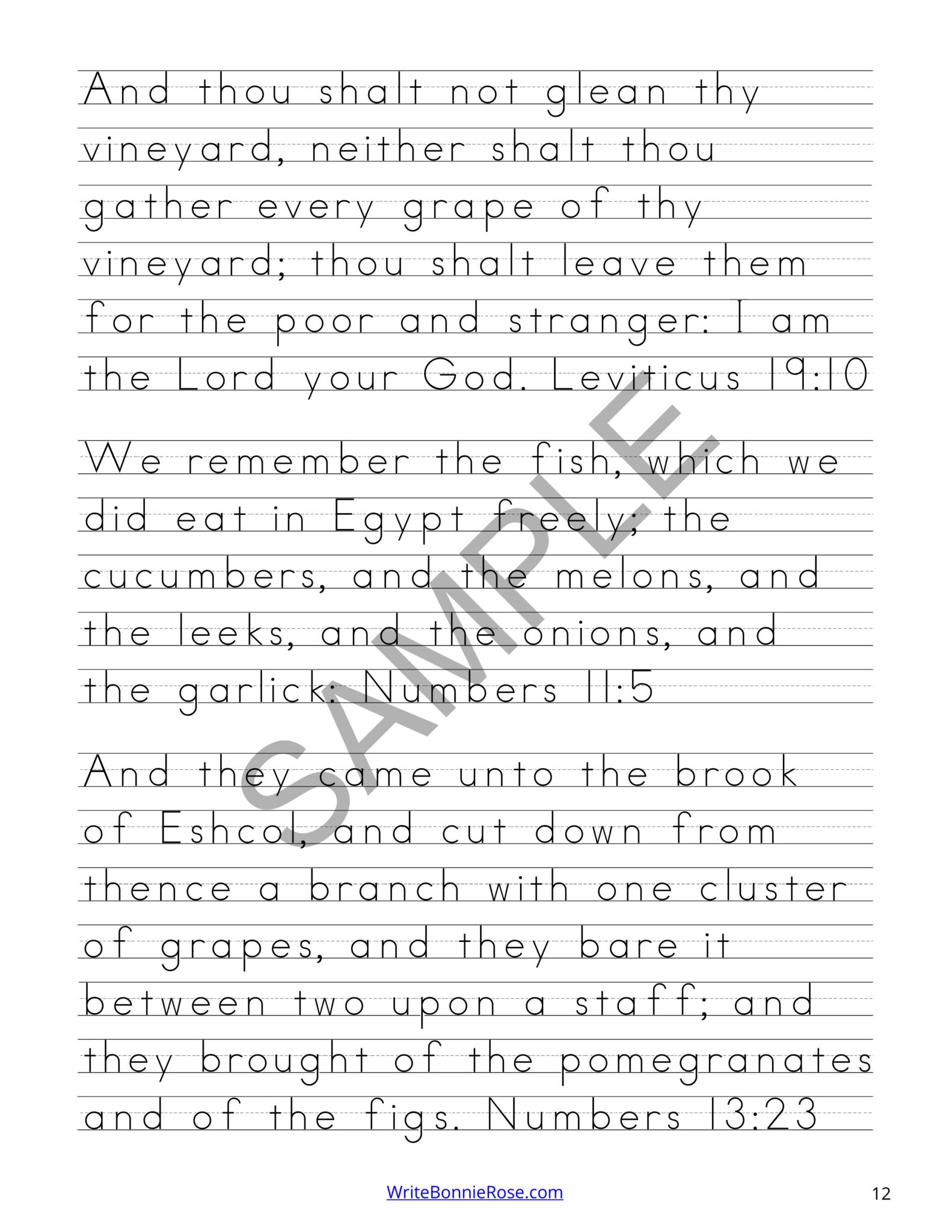 Fruits and Vegetables of the Bible Print Copywork | Made By Teachers