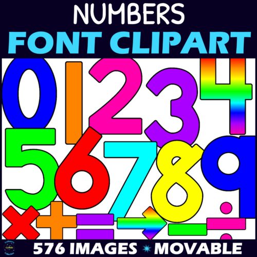 Alphabet and Numbers Font Clipart BUNDLE | Made By Teachers