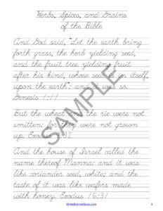 Herbs, Spices & Grains of the Bible Cursive Copywork | Made By Teachers