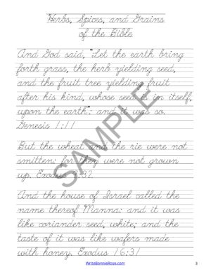 Herbs, Spices & Grains of the Bible Cursive Copywork | Made By Teachers