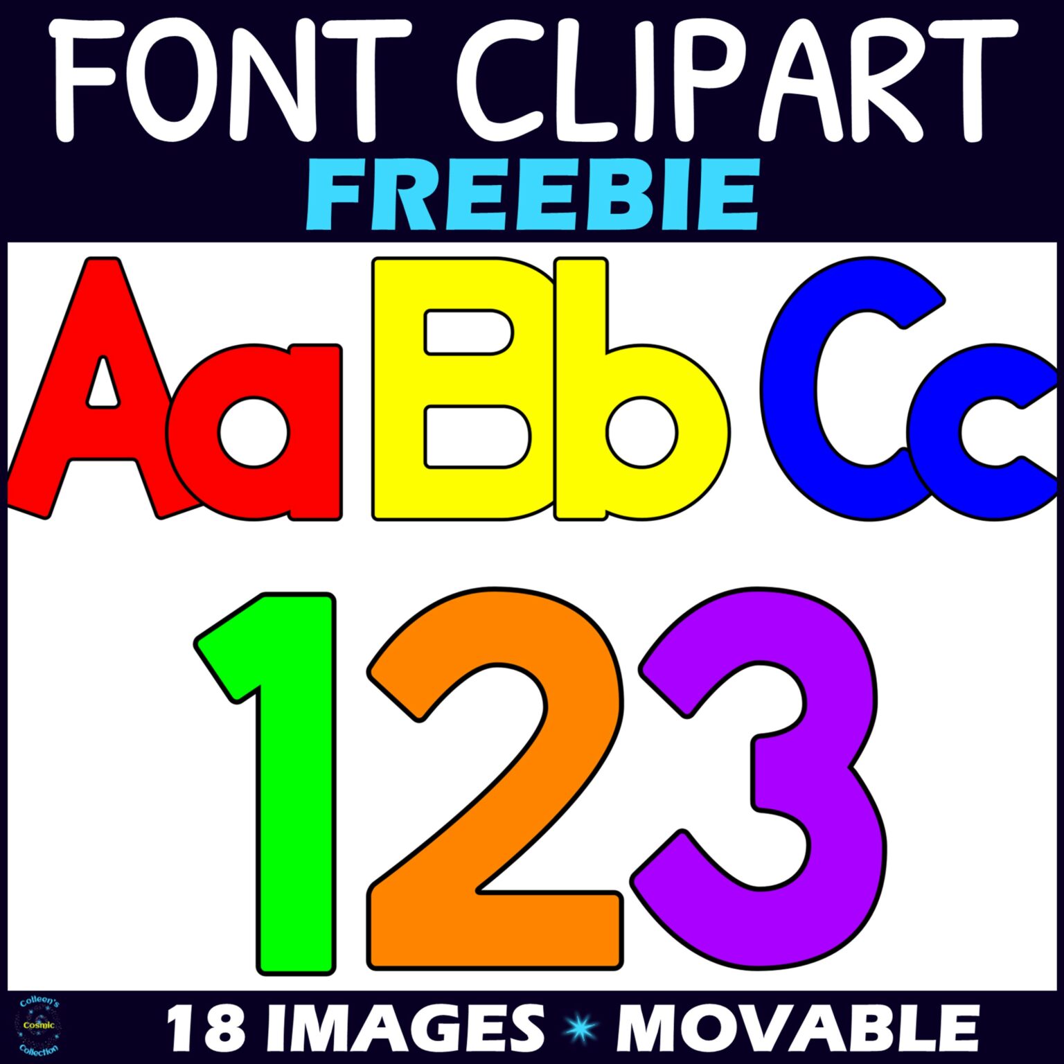 Alphabet and Numbers Font Clipart FREEBIE | Made By Teachers