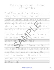 Herbs, Spices & Grains of the Bible Print Copywork | Made By Teachers
