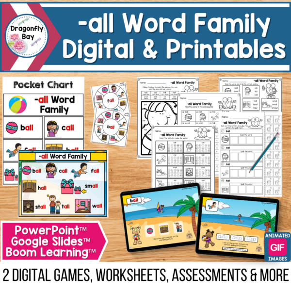 all Word Family Blending Print & Digital Bundle for PowerPoint™ Google ...