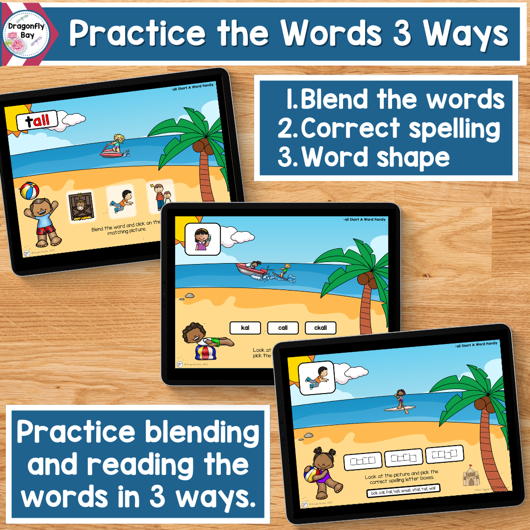 all Word Family Blending Print & Digital Bundle for PowerPoint™ Google ...