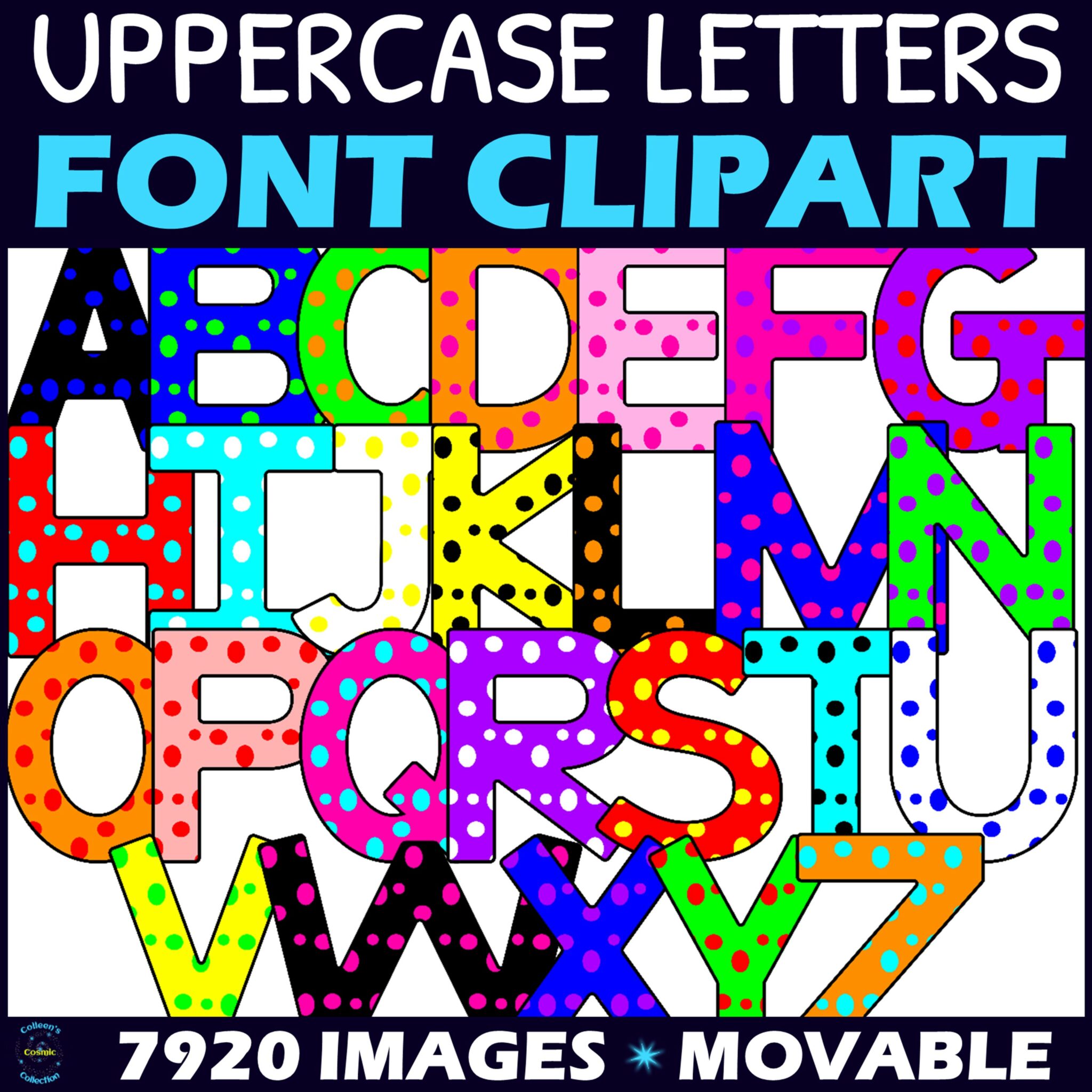 Spotted Uppercase Letters Font Clipart - Alphabet Clip Art | Made By ...
