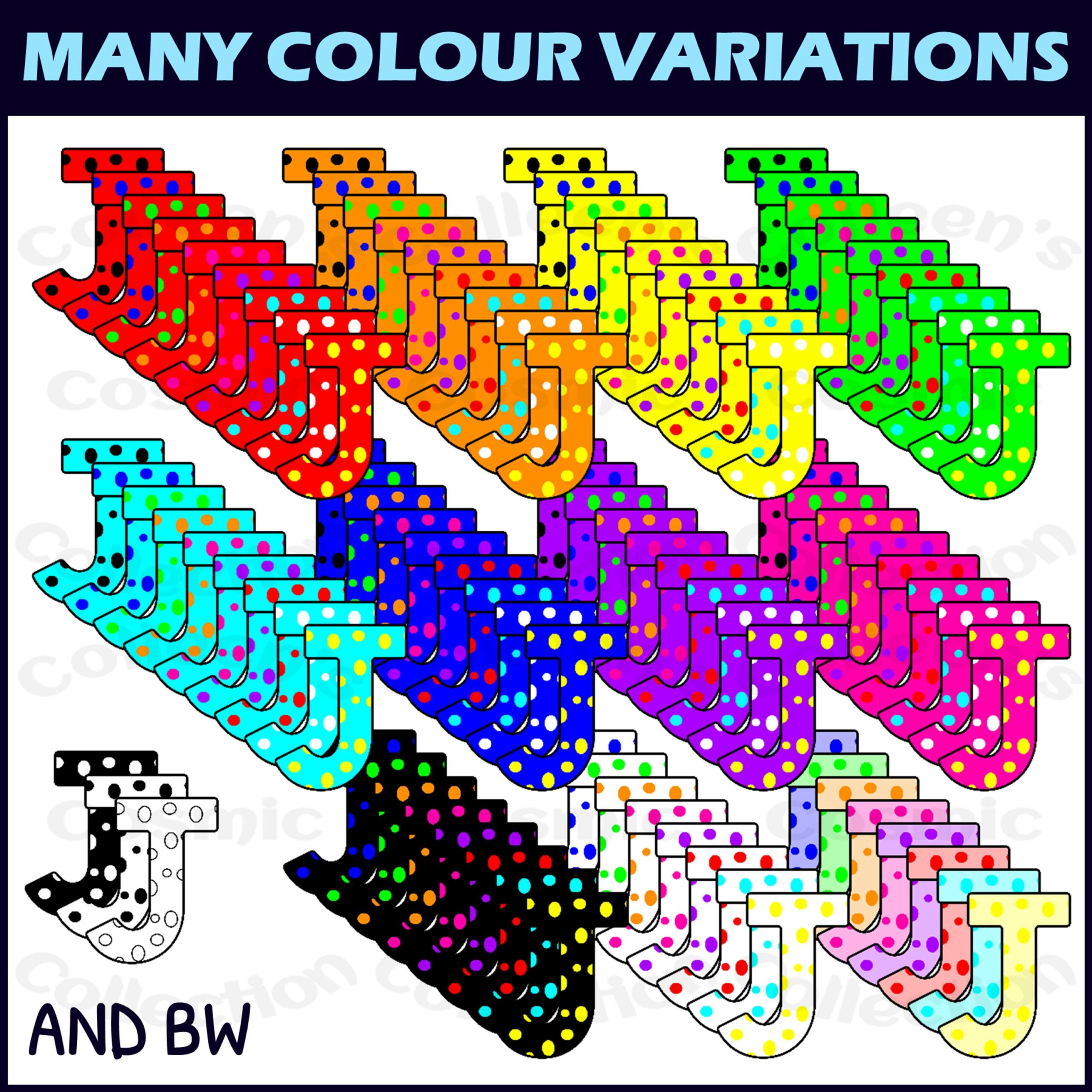 Spotted Uppercase Letters Font Clipart - Alphabet Clip Art | Made By ...