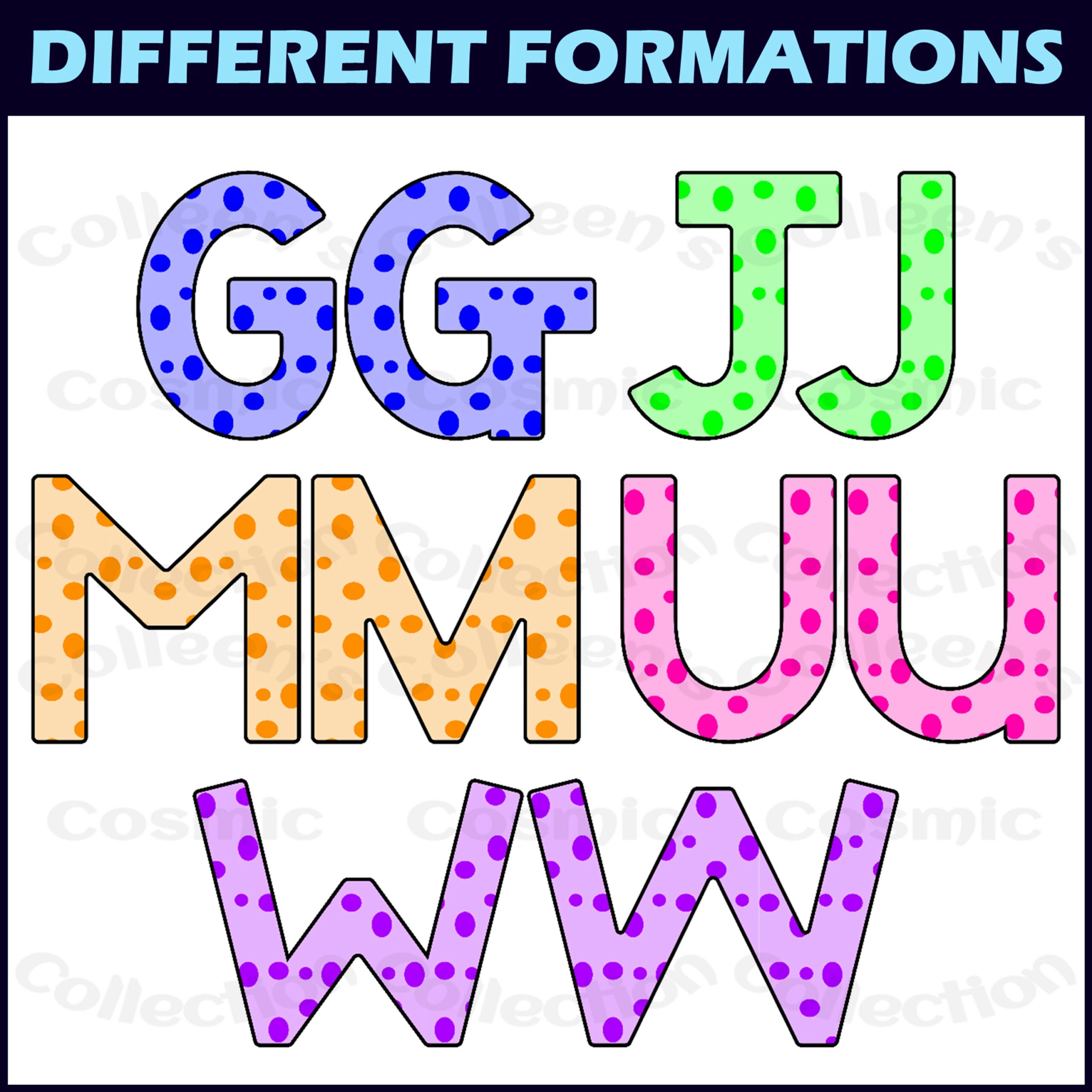Spotted Uppercase Letters Font Clipart - Alphabet Clip Art | Made By ...