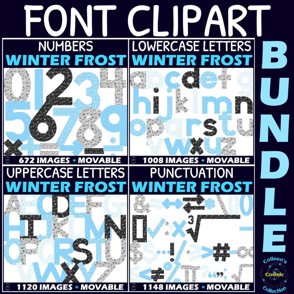 Frost Winter Font Clipart BUNDLE | Made By Teachers
