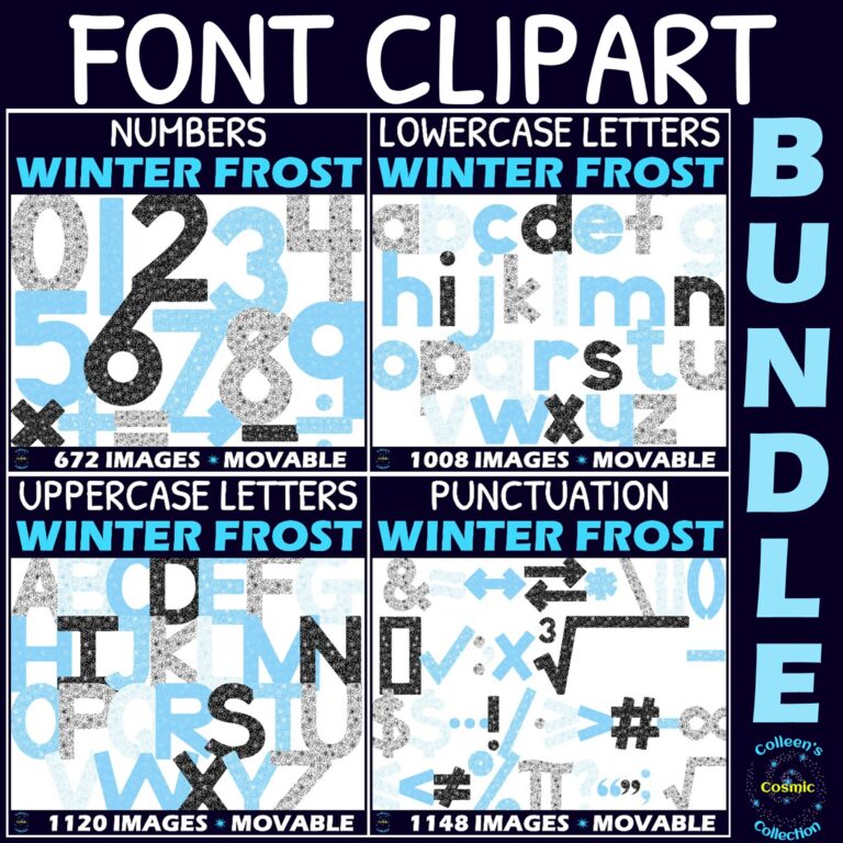 Frost Winter Font Clipart BUNDLE | Made By Teachers