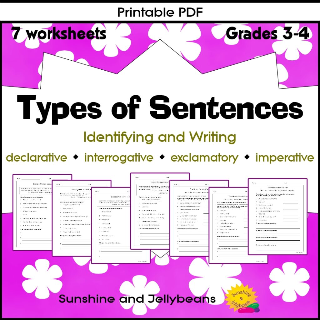 Sentences - Declarative, Interrogative, Exclamatory, Imperative - Grade ...